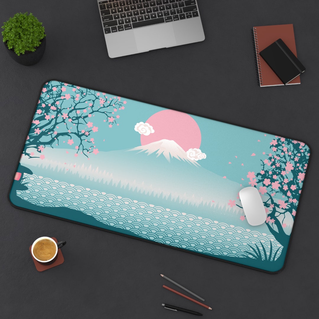 Mount Fuji Japanese Desk Mat the Great Wave of Kanagawa - Etsy