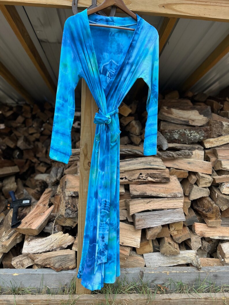 Mandala Ice Dyed Bamboo Robe - Etsy