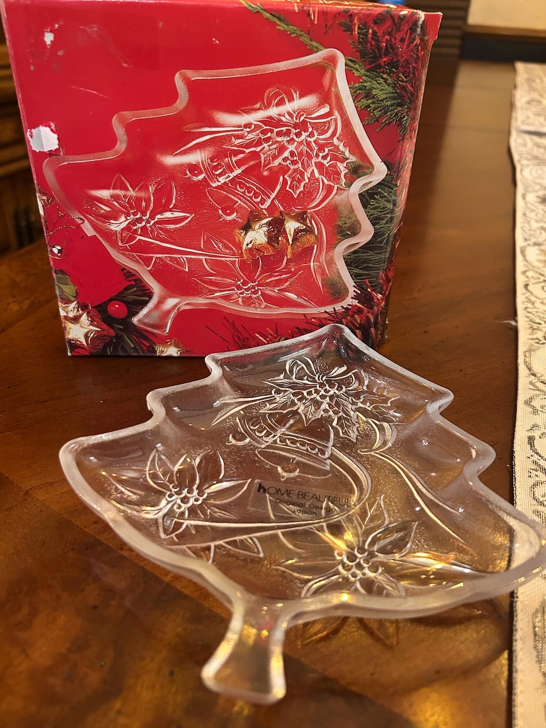 Vintage Christmas Candy Dish Home Beautiful Happy Holidays 7 1/2 “ - Etsy