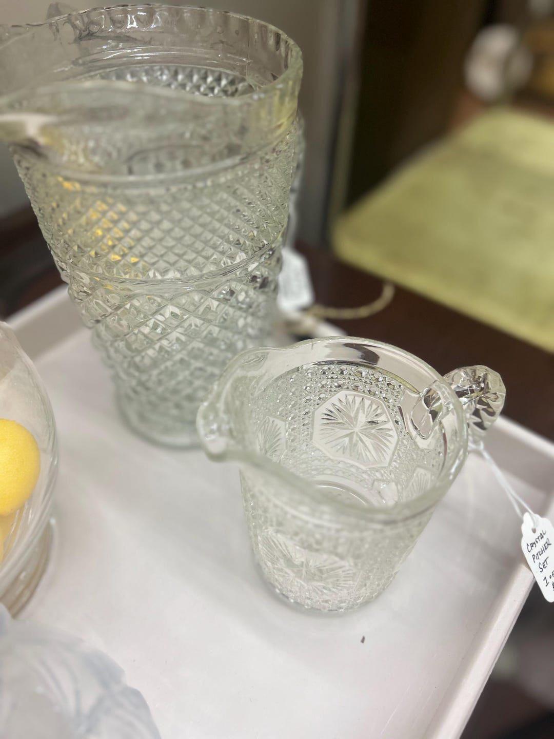 Anchor Hocking Wexford Crystal Pitcher Set - Etsy