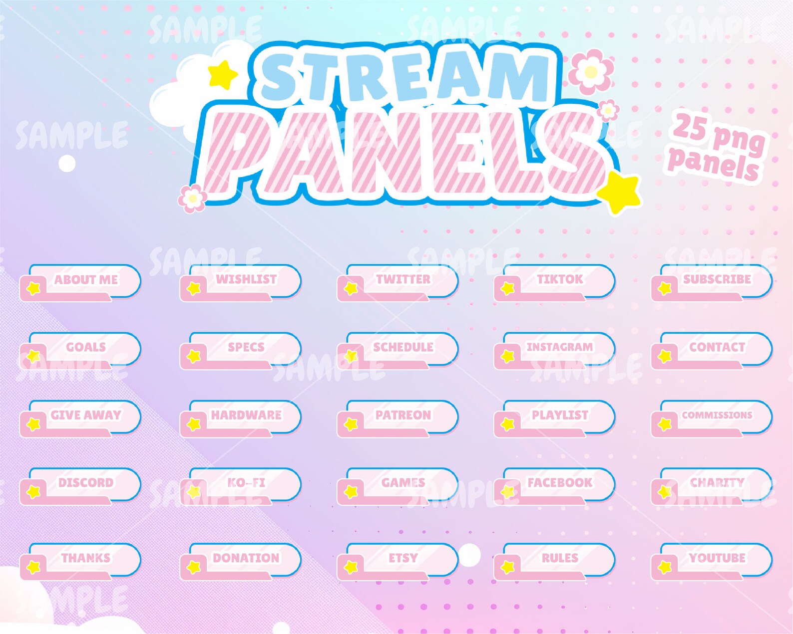 Cute Pink Cat - Vtuber Stream Overlay, Vtuber Background, Vtuber Screen ...