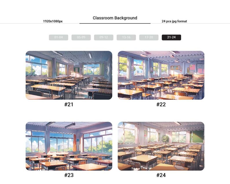 Classroom Vtuber Background: 24-piece Anime Style BGM Asset (JPG) - Etsy