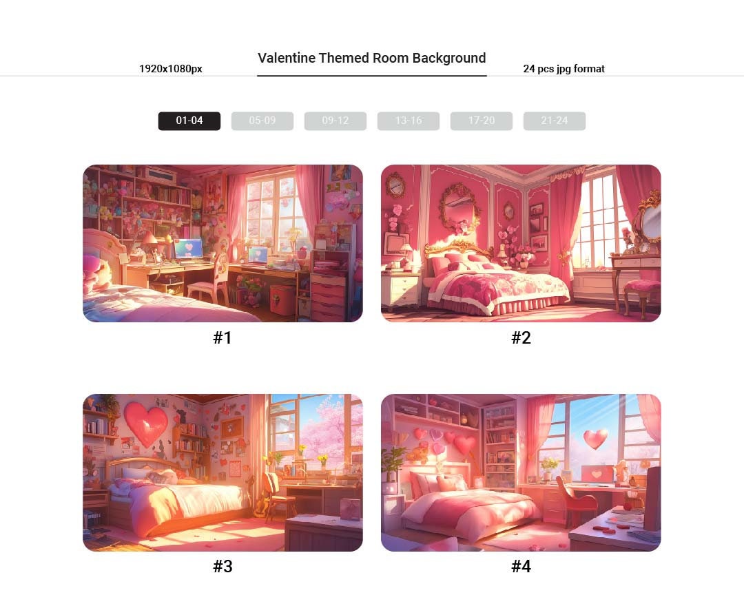24 Valentine Themed Room Background Asset, BGM Background, Music ...