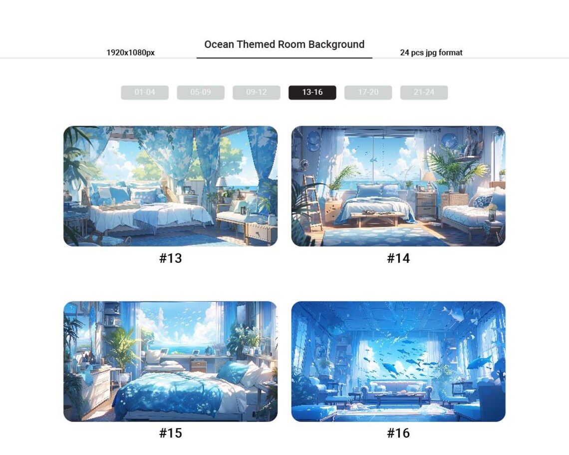 24 Ocean Room Themed Background Asset, BGM Background, Music Background ...