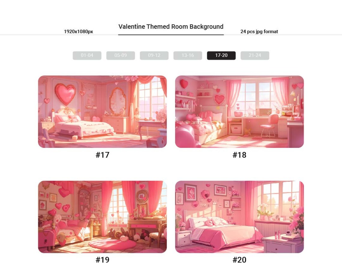 24 Valentine Themed Room Background Asset, BGM Background, Music ...