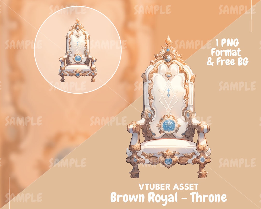Brown Royal Throne, Gaming Chair, Vtuber Background, Vtuber Asset ...