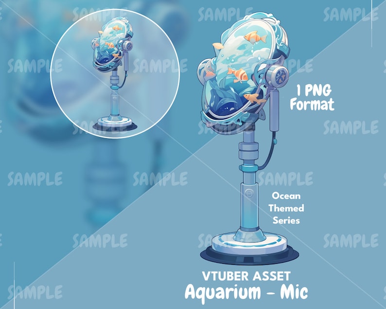 Aquarium Vtuber Mic Asset: Ocean Series (PNG) - Etsy