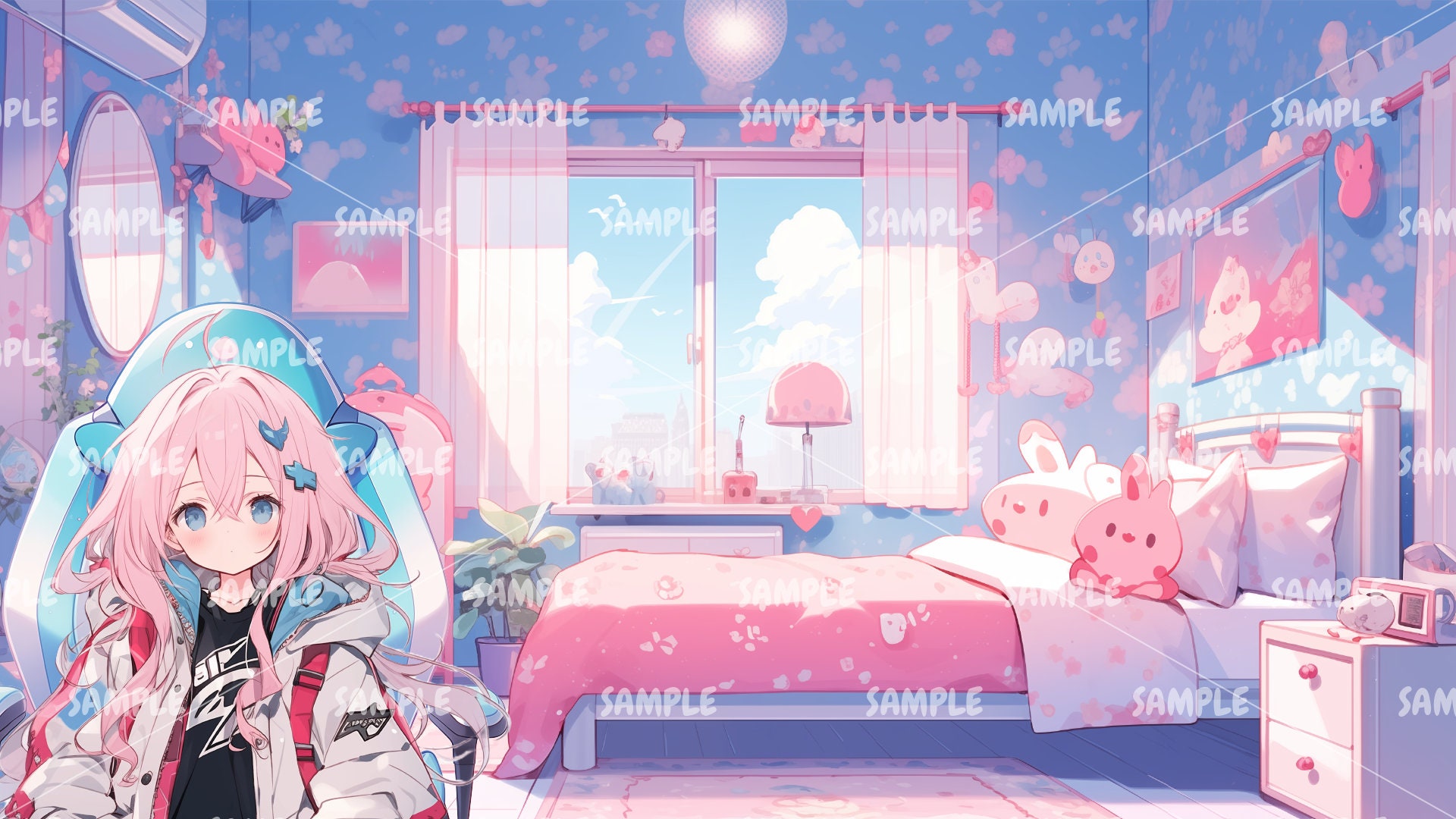 Cute Blue Gaming Chair, Vtuber Background, Vtuber Asset, Vtuber ...