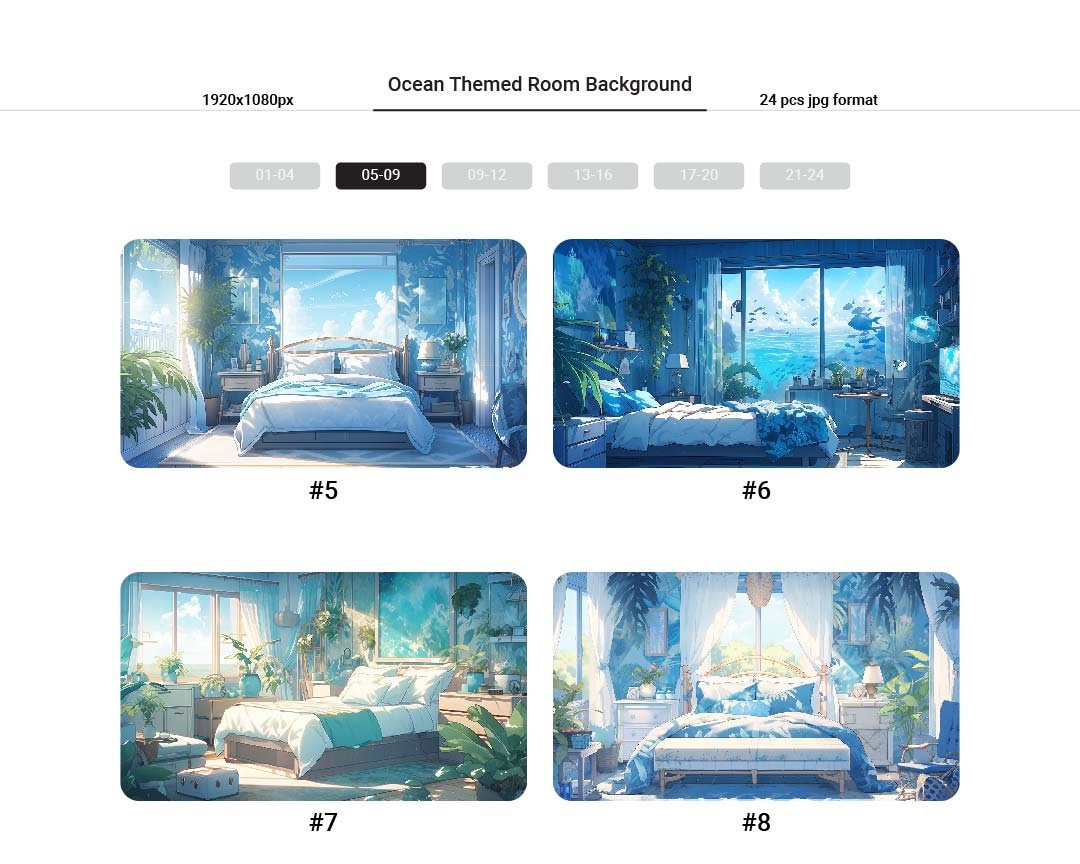 24 Ocean Room Themed Background Asset, BGM Background, Music Background ...