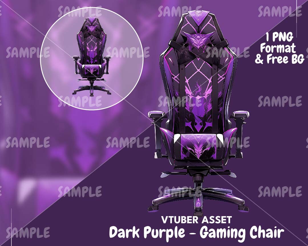 Dark Purple Gaming Chair, Vtuber Background, Vtuber Asset, Vtuber ...