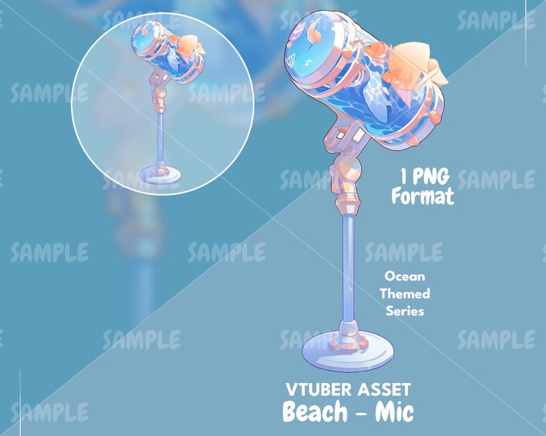 Beach - Ocean Mic Series, Vtuber Mic, Vtuber Asset, Vtuber Decoration ...