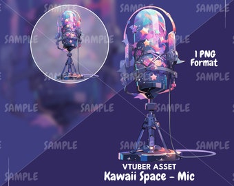Cute Space Mic, Vtuber Mic, Vtuber Asset, Vtuber Decoration - Etsy