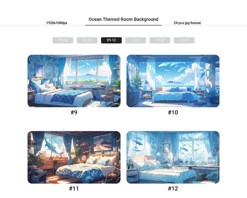 24 Ocean Room Themed Background Asset, BGM Background, Music Background ...