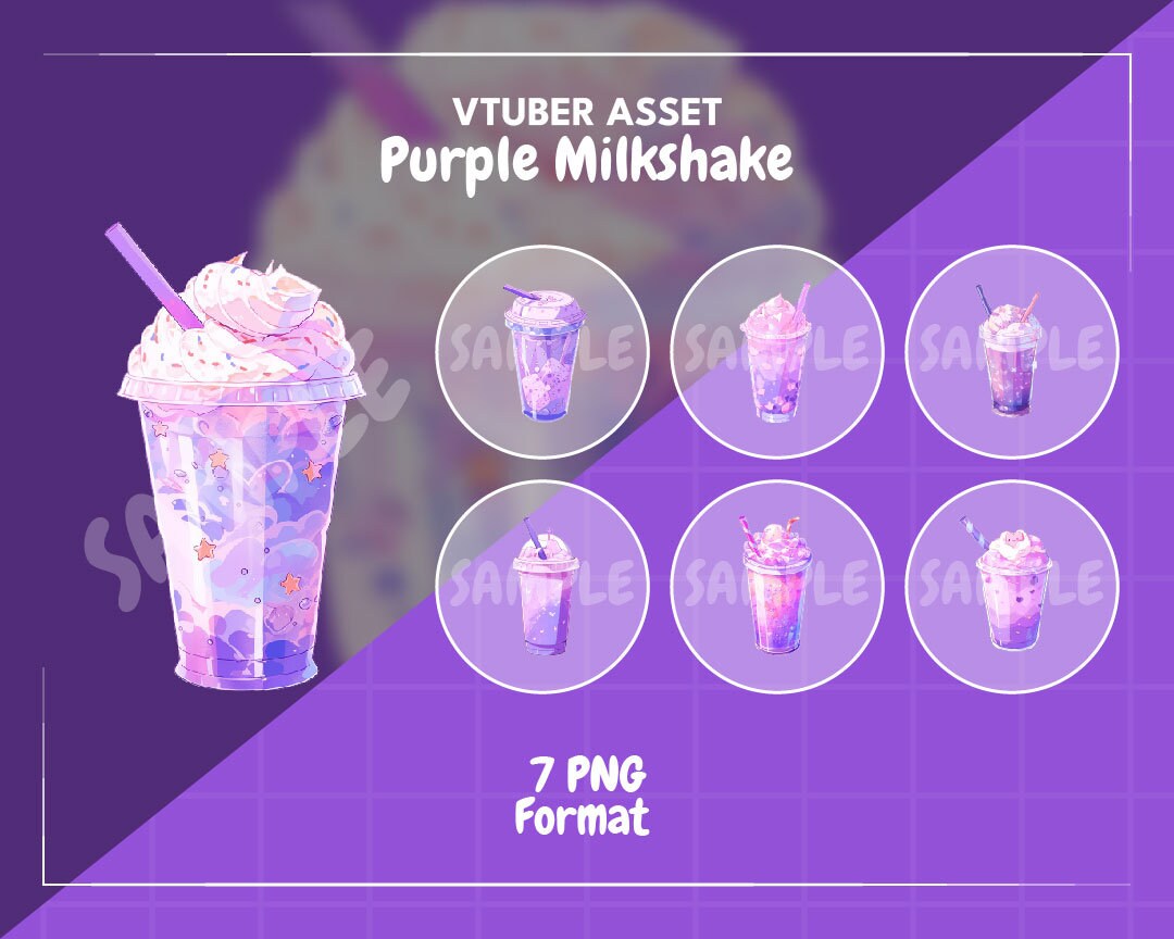 Purple Milkshake Asset, Vtuber Accessories, Vtuber Stream, Vtuber Asset ...