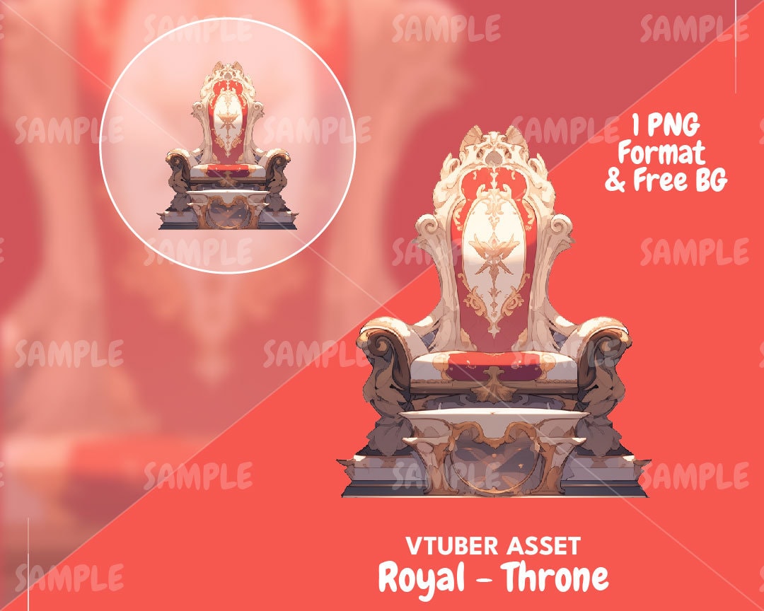Royal - Throne, Gaming Chair, Vtuber Background, Vtuber Asset, Vtuber ...