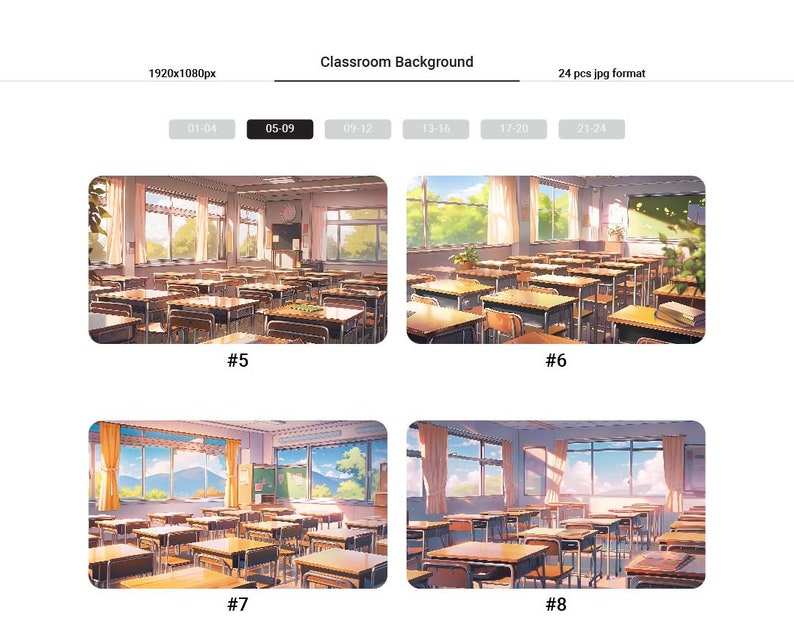 Classroom Vtuber Background: 24-piece Anime Style BGM Asset (JPG) - Etsy