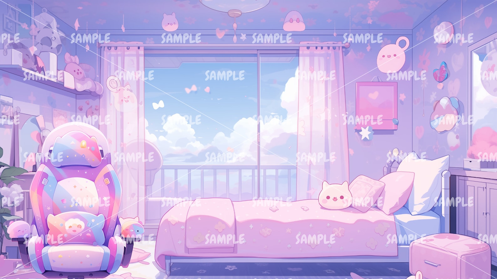 Cute Pink Gaming Chair, Vtuber Background, Vtuber Asset, Vtuber ...