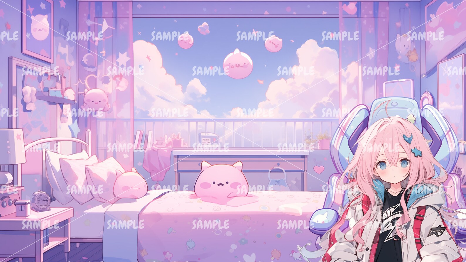 Kawaii Doll - Gaming Chair, Vtuber Background, Vtuber Asset, Vtuber ...