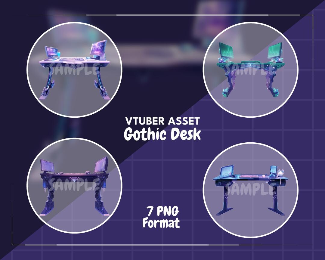 Gothic Gaming Desk Vtuber Asset: Stream Decoration (PNG) - Etsy