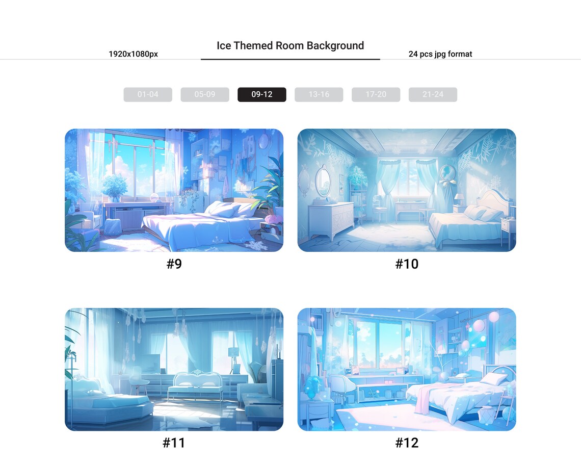 Ice Room Vtuber Backgrounds: 24 JPG Assets (1920x1080) - Etsy