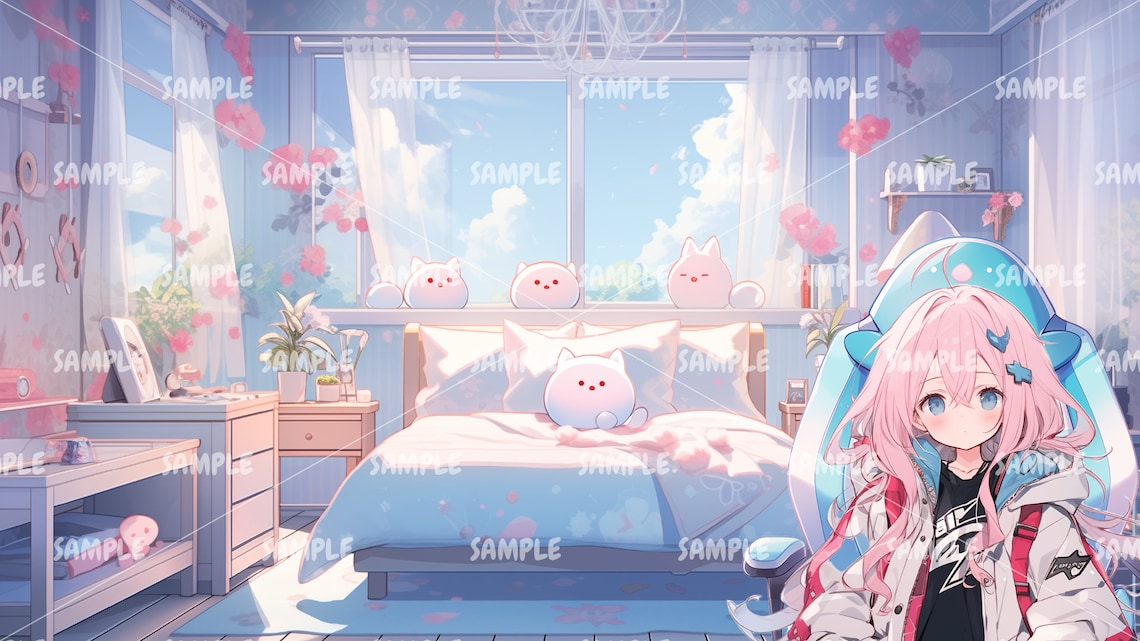 Cute Blue Gaming Chair, Vtuber Background, Vtuber Asset, Vtuber ...