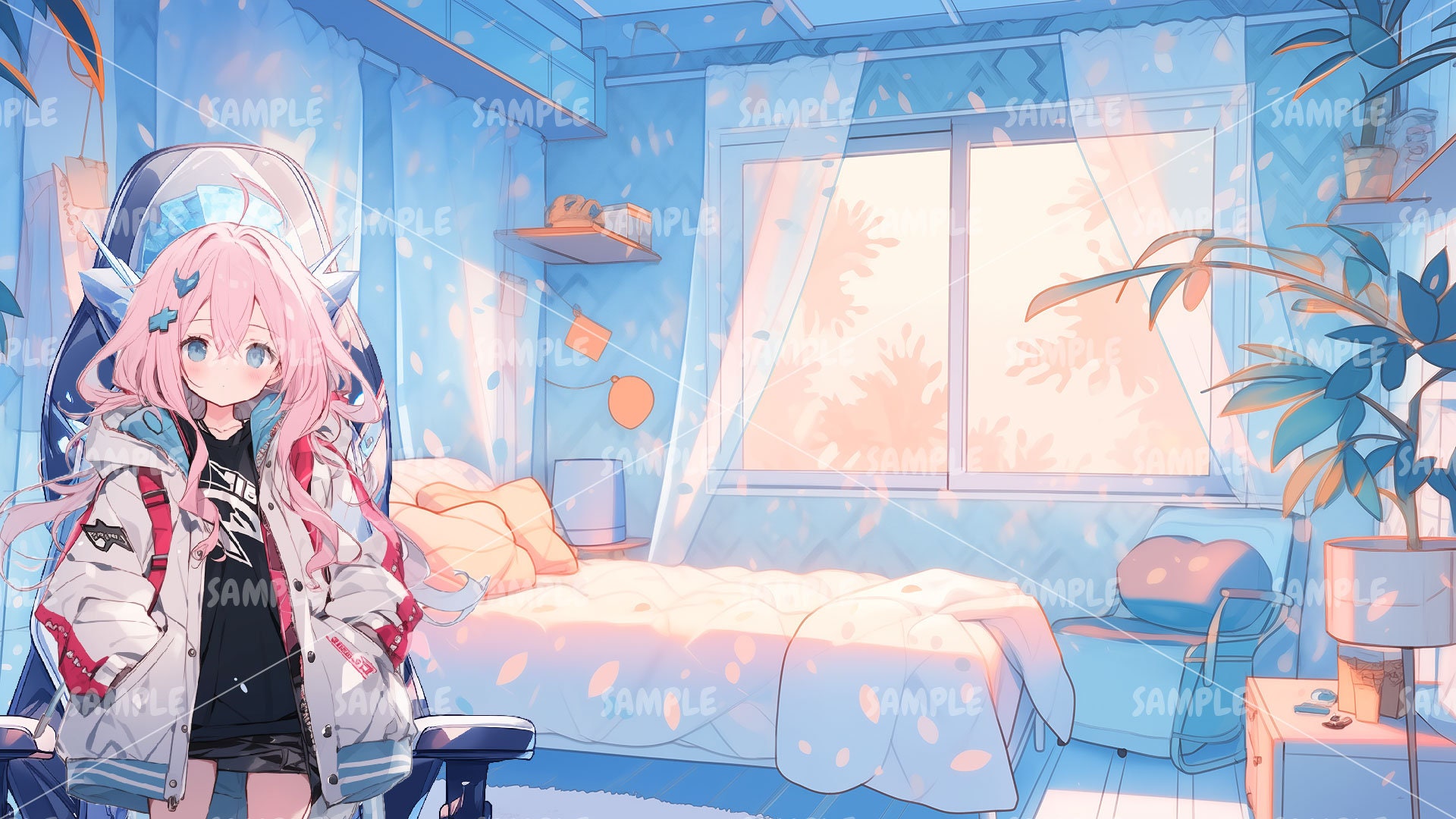 Ice Crystal Themed Gaming Chair, Vtuber Background, Vtuber Asset ...