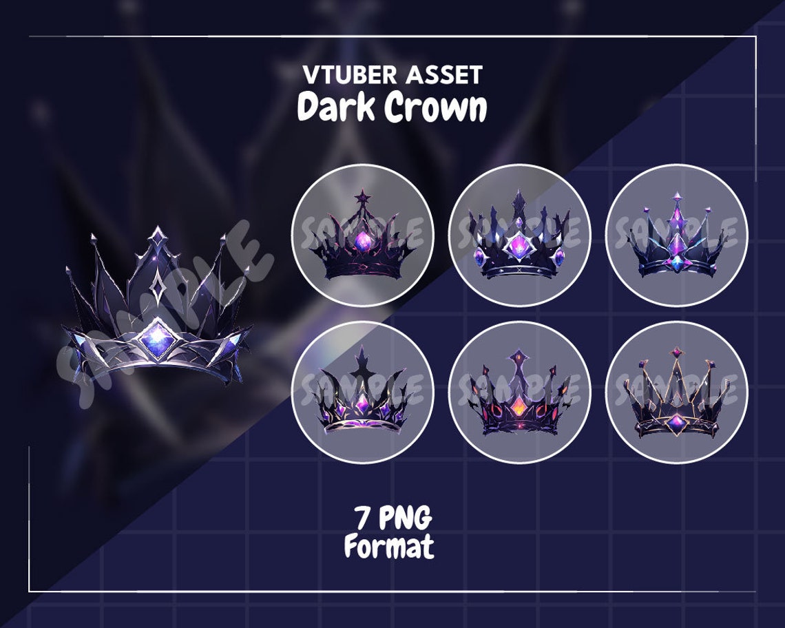 Dark Crown Vtuber Asset: Streaming Decoration (PNG) - Etsy