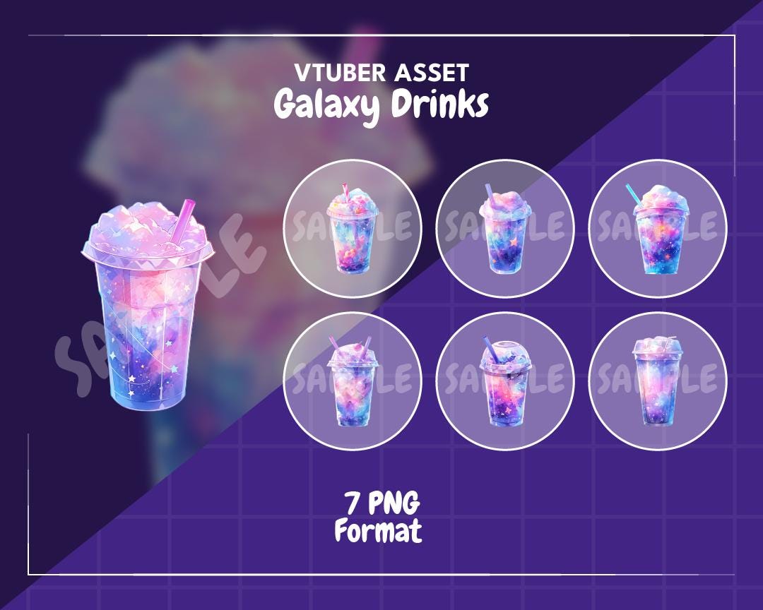 Galaxy Drinks Asset, Vtuber Accessories, Vtuber Stream, Vtuber Asset ...