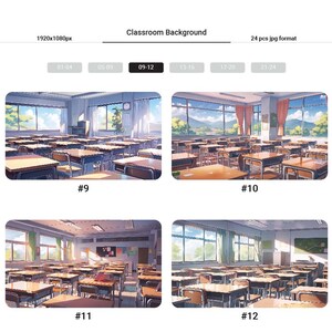 Classroom Vtuber Background: 24-piece Anime Style BGM Asset (JPG) - Etsy