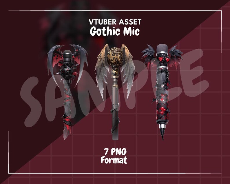Gothic Mic Vtuber Asset: Streaming Accessories (PNG) - Etsy