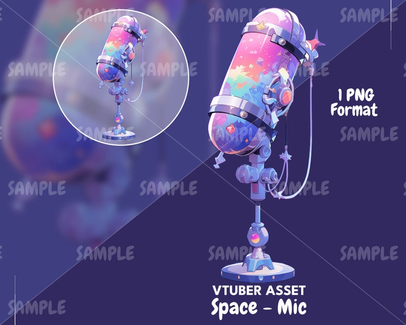Space Mic, Vtuber Mic, Vtuber Asset, Vtuber Decoration - Etsy