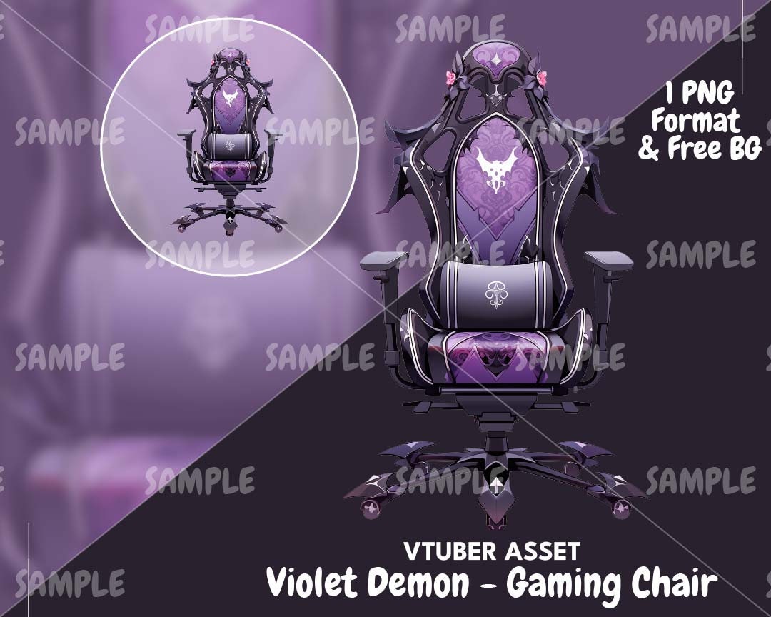 Violet Demon Gaming Chair, Vtuber Background, Vtuber Asset, Vtuber ...