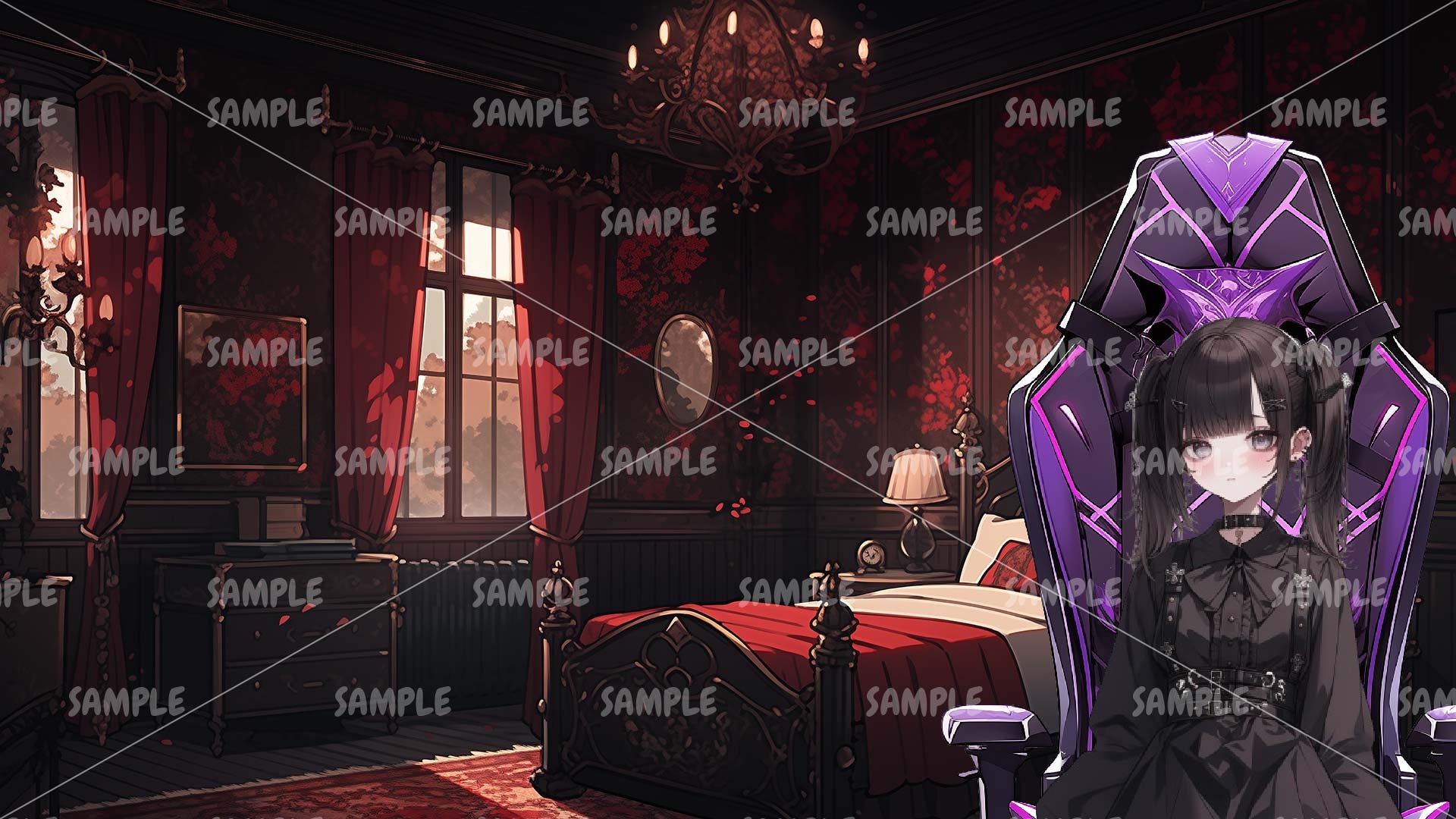 Dark Purple Gaming Chair, Vtuber Background, Vtuber Asset, Vtuber ...