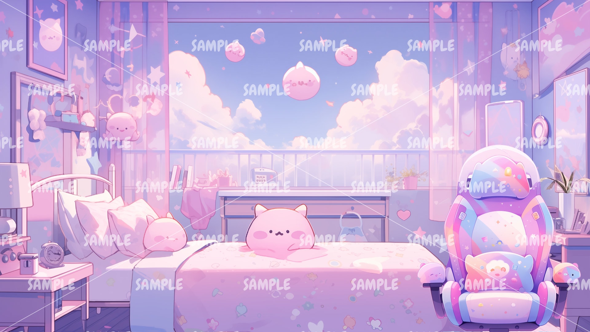 Cute Pink Gaming Chair Vtuber Background Vtuber Asset - Etsy