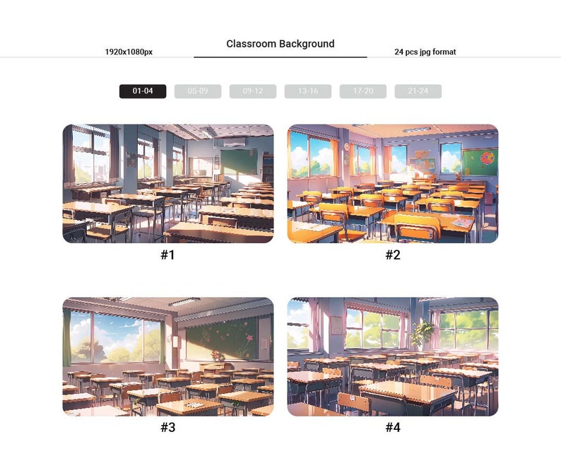 Classroom Vtuber Background: 24-piece Anime Style BGM Asset (JPG) - Etsy