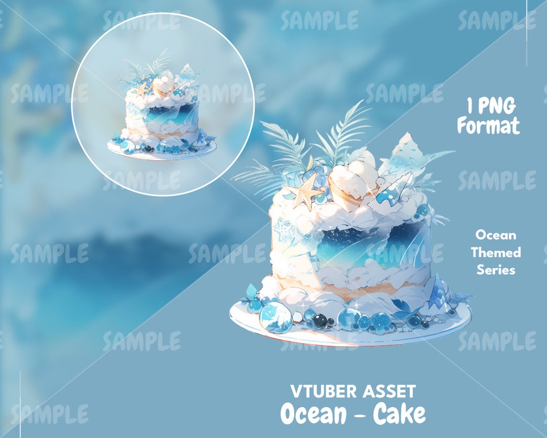 Ocean Cake Series, Vtuber Cake, Birthday Stream, Vtuber Birthday ...