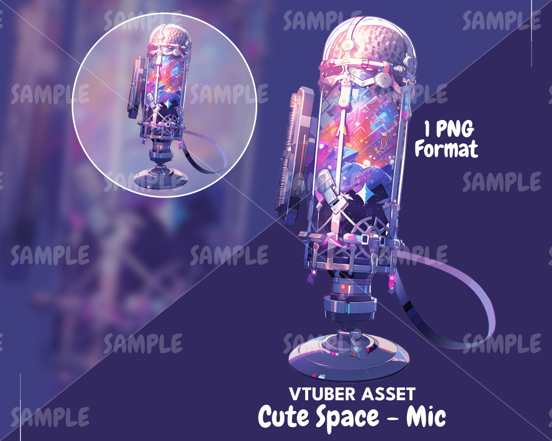 Cute Space Mic, Vtuber Mic, Vtuber Asset, Vtuber Decoration - Etsy