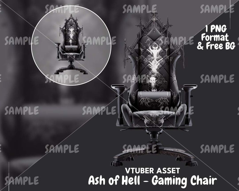 Ash of Hell Gaming Chair: Vtuber Asset + 2 Free Backgrounds - Etsy