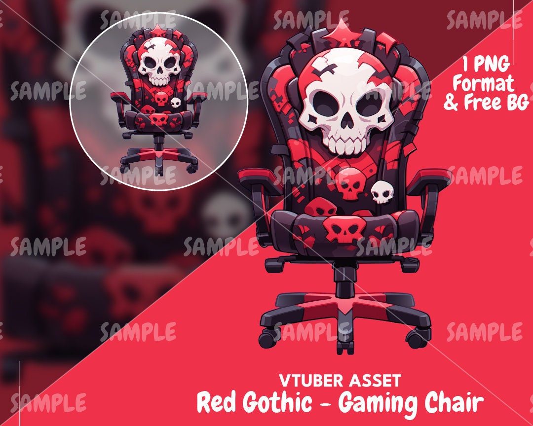 Red Gothic Gaming Chair, Vtuber Background, Vtuber Asset, Vtuber ...