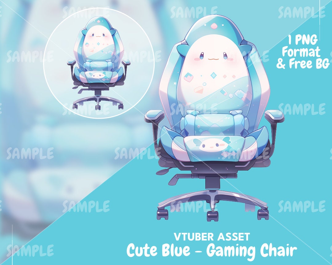 Cute Blue Gaming Chair, Vtuber Background, Vtuber Asset, Vtuber ...