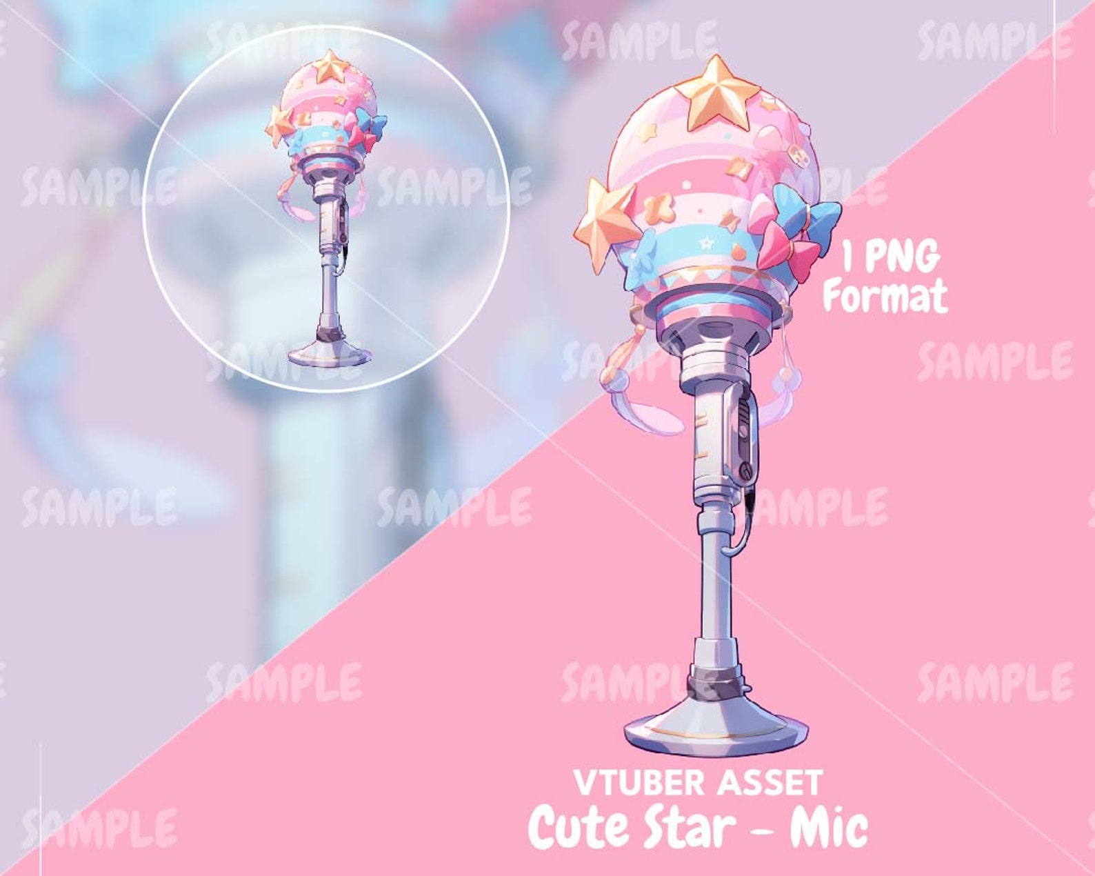 Cute Star - Mic, Vtuber Mic, Vtuber Asset, Vtuber Decoration - Etsy