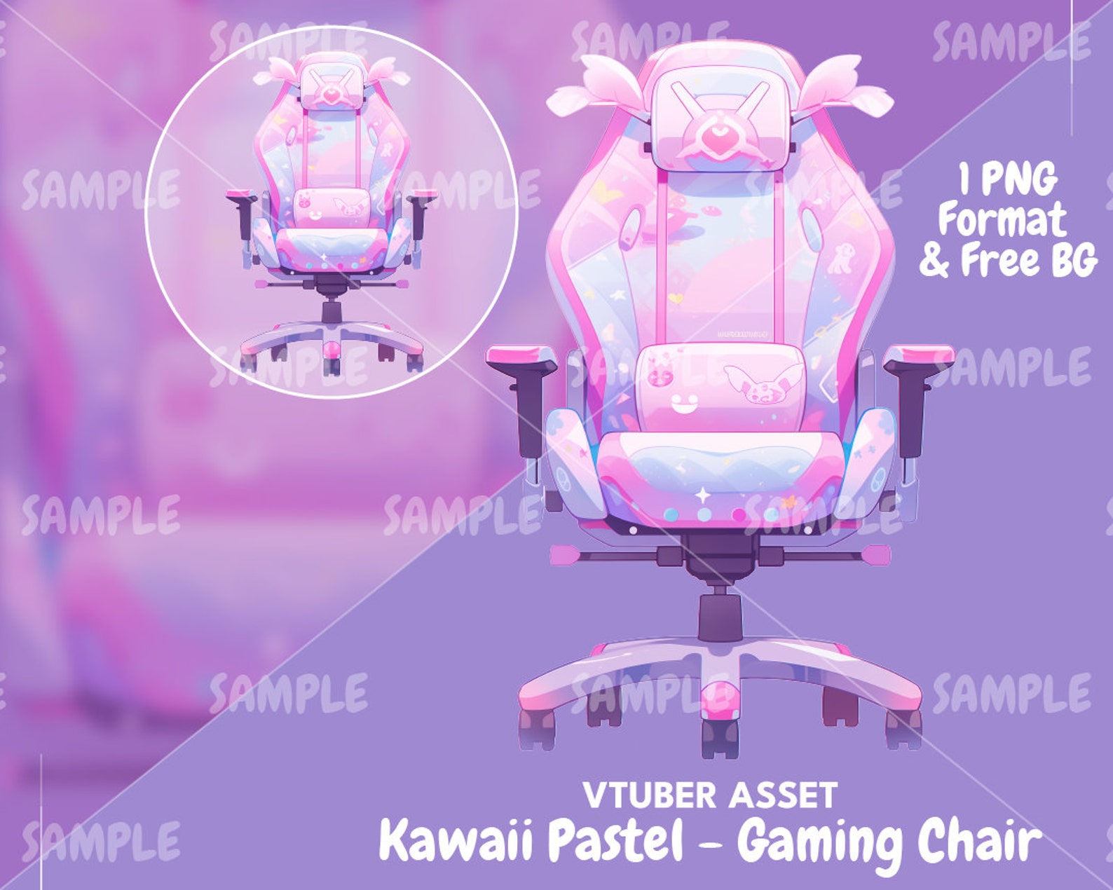 Kawaii Pastel Gaming Chair, Vtuber Background, Vtuber Asset, Vtuber ...
