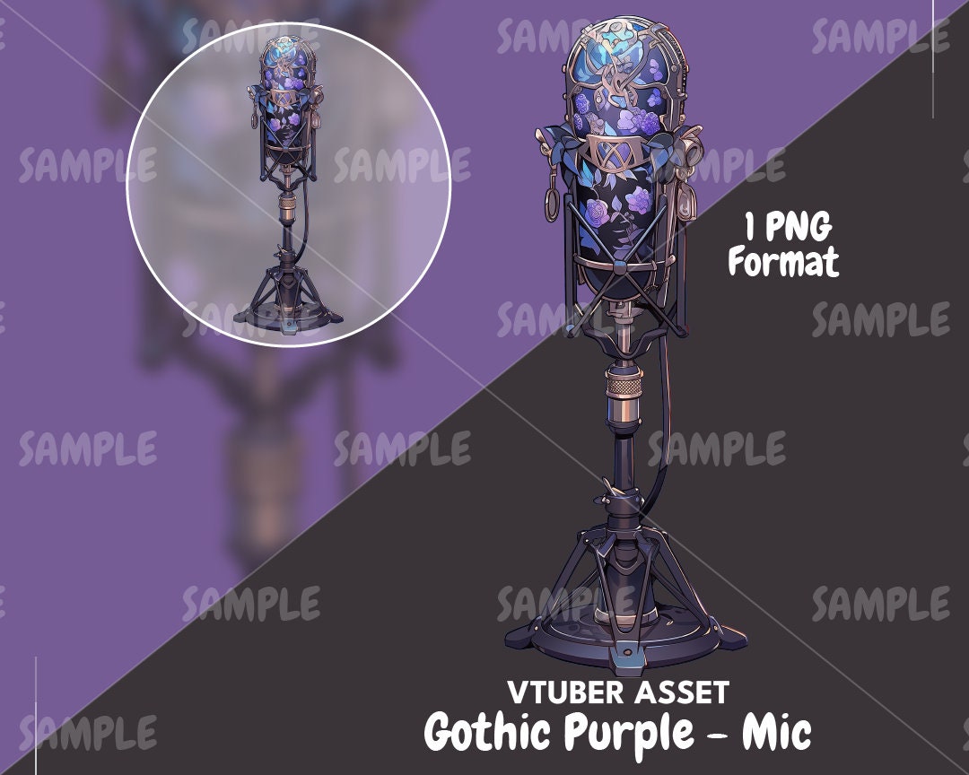 Gothic Purple Mic, Vtuber Mic, Vtuber Asset, Vtuber Decoration - Etsy
