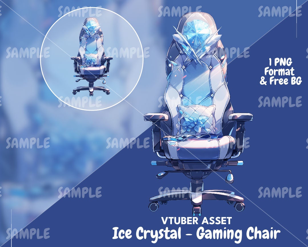 Ice Crystal Themed Gaming Chair, Vtuber Background, Vtuber Asset ...