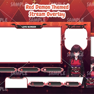 Red Demon - Vtuber Stream Overlay, Vtuber Background, Vtuber Screen - Etsy