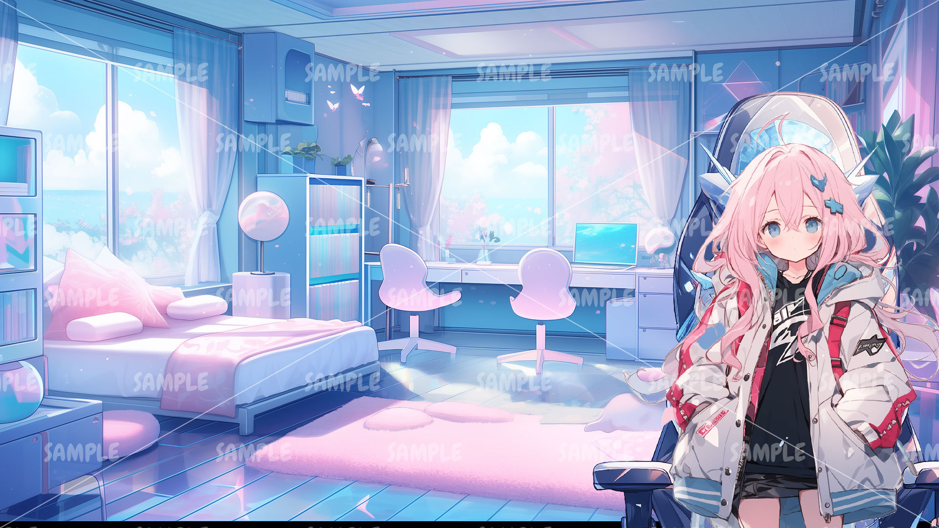 Ice Crystal Themed Gaming Chair, Vtuber Background, Vtuber Asset ...
