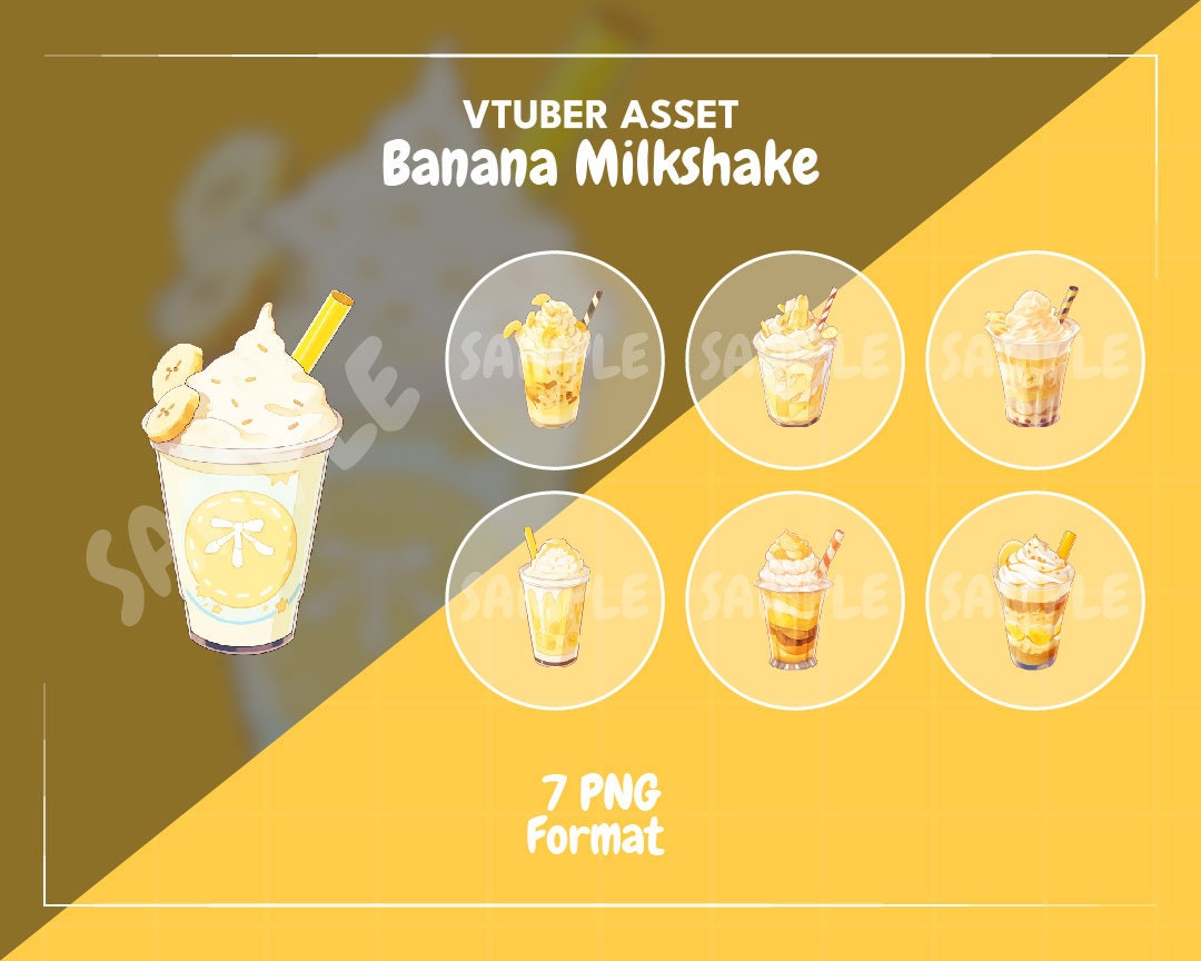 Banana Milkshake Asset, Vtuber Accessories, Vtuber Stream, Vtuber Asset ...