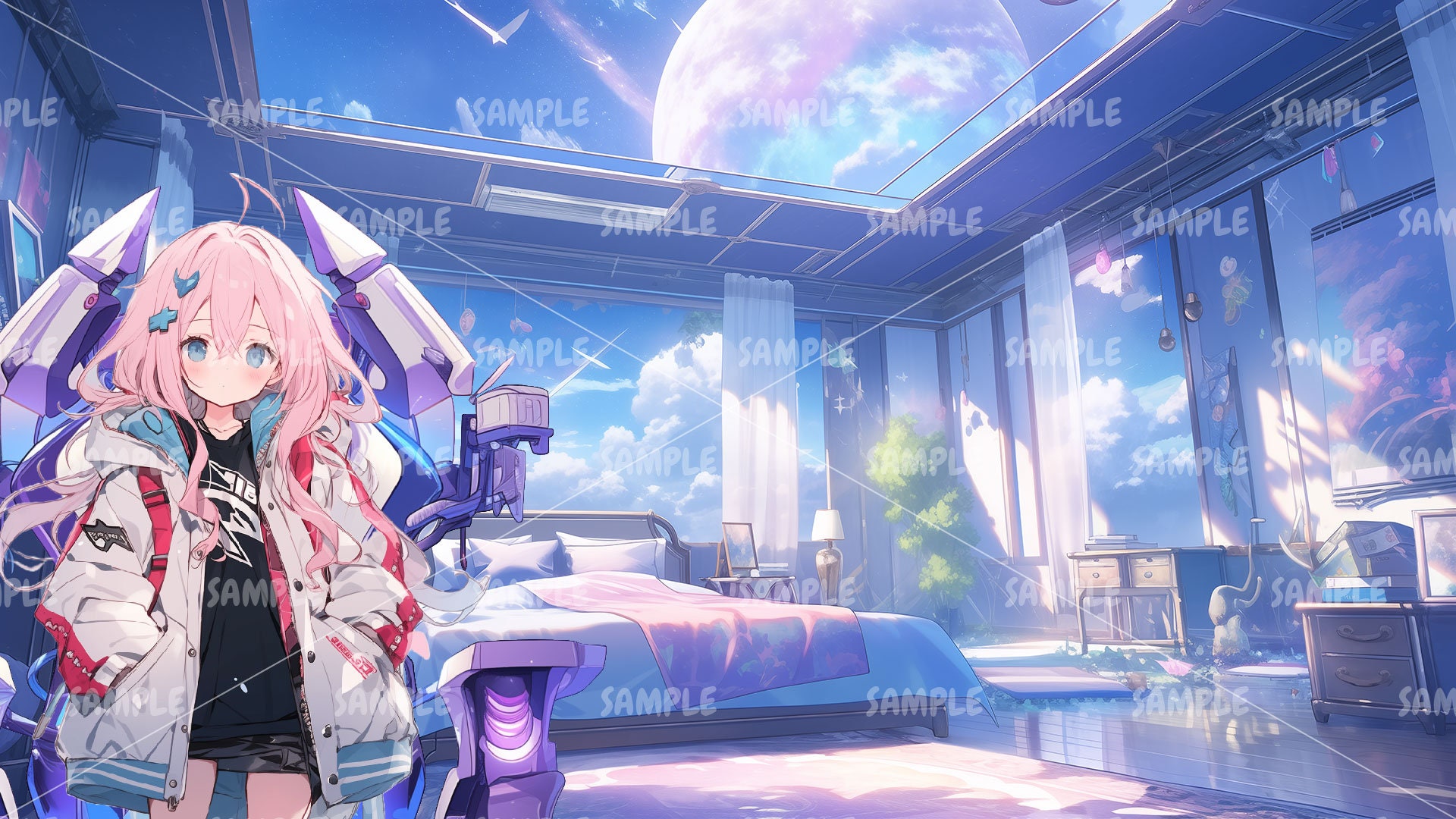 Modern Space Themed Gaming Chair, Vtuber Background, Vtuber Asset ...