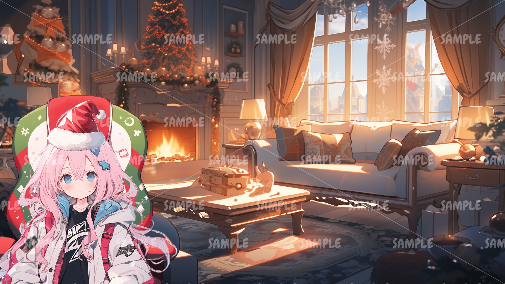 Christmas Gaming Chair, Vtuber Background, Vtuber Asset, Vtuber ...