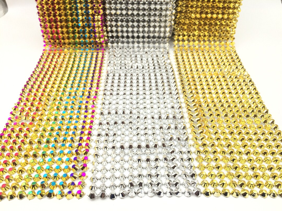 1 Metre 4 Lines Acrylic Spikes Sew on Mesh Ribbon Trim Decorated - Etsy